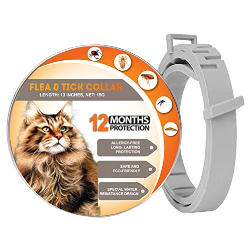 Parenda Cat Flea Collars 13 Inches - Flea Collars for Cats Fit Flea Treatment for Cats Lasting 12 Months - Waterproof Cat Flea Collar - Cat Flea Treatment 100% Natural Ingredients