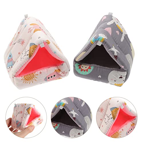 POPETPOP Cute Chinchilla House 2Pcs Hamster Sleeping Bag Rat Hamster House Bed Small Pet Nest Hideout Pouch Winter Sack Cage Nest Bed for Guinea Pig Squirrel Ferret Chinchilla Style1