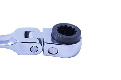 Mountain 8x10mm Double Box Universal Spline Reversible Ratcheting Wrench; 90 Tooth Design, Long, Flexible, Reversible; MTNRM810