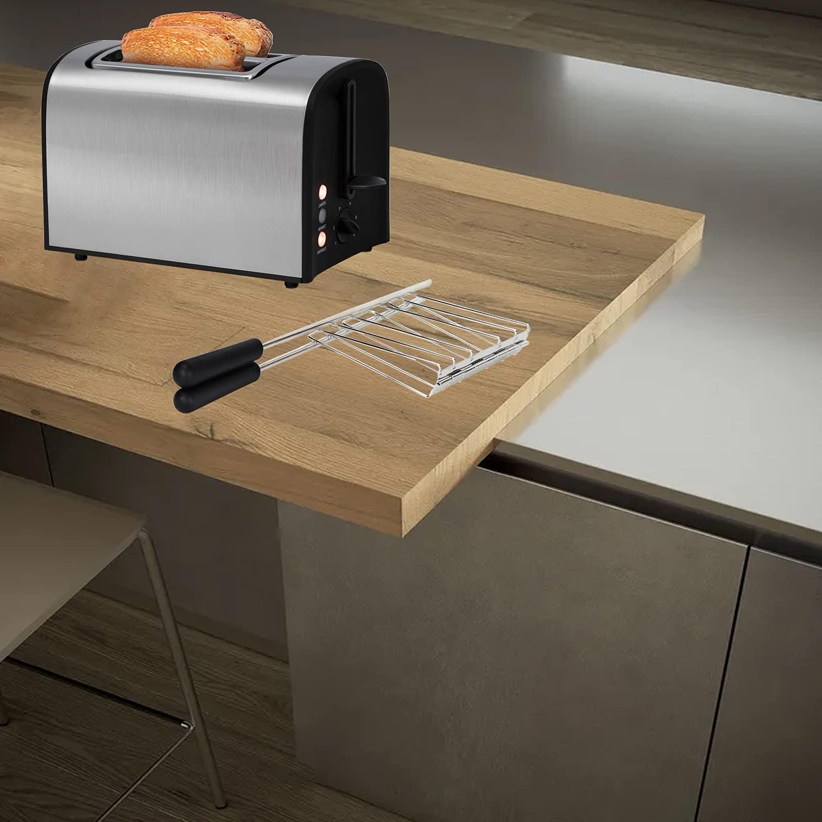 Sandwich Cage, Classic Toaster Sandwich Clip, Sandwich Racks for 2-Slice Toaster, Stainless Steel Toaster Accessory.