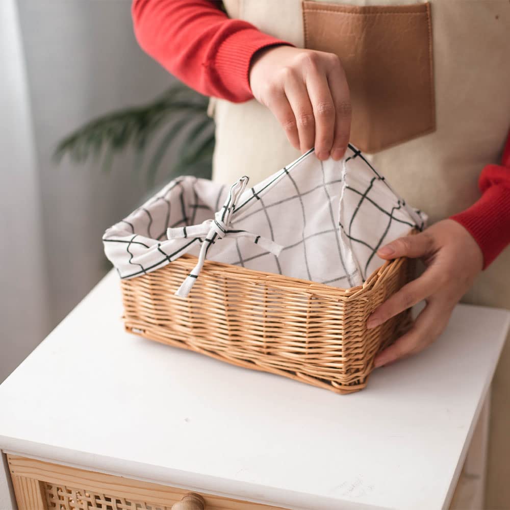 Wicker Storage Basket, Rectangular Storage Basket,Natural and Decorative, Arts and Crafts. (Natural)