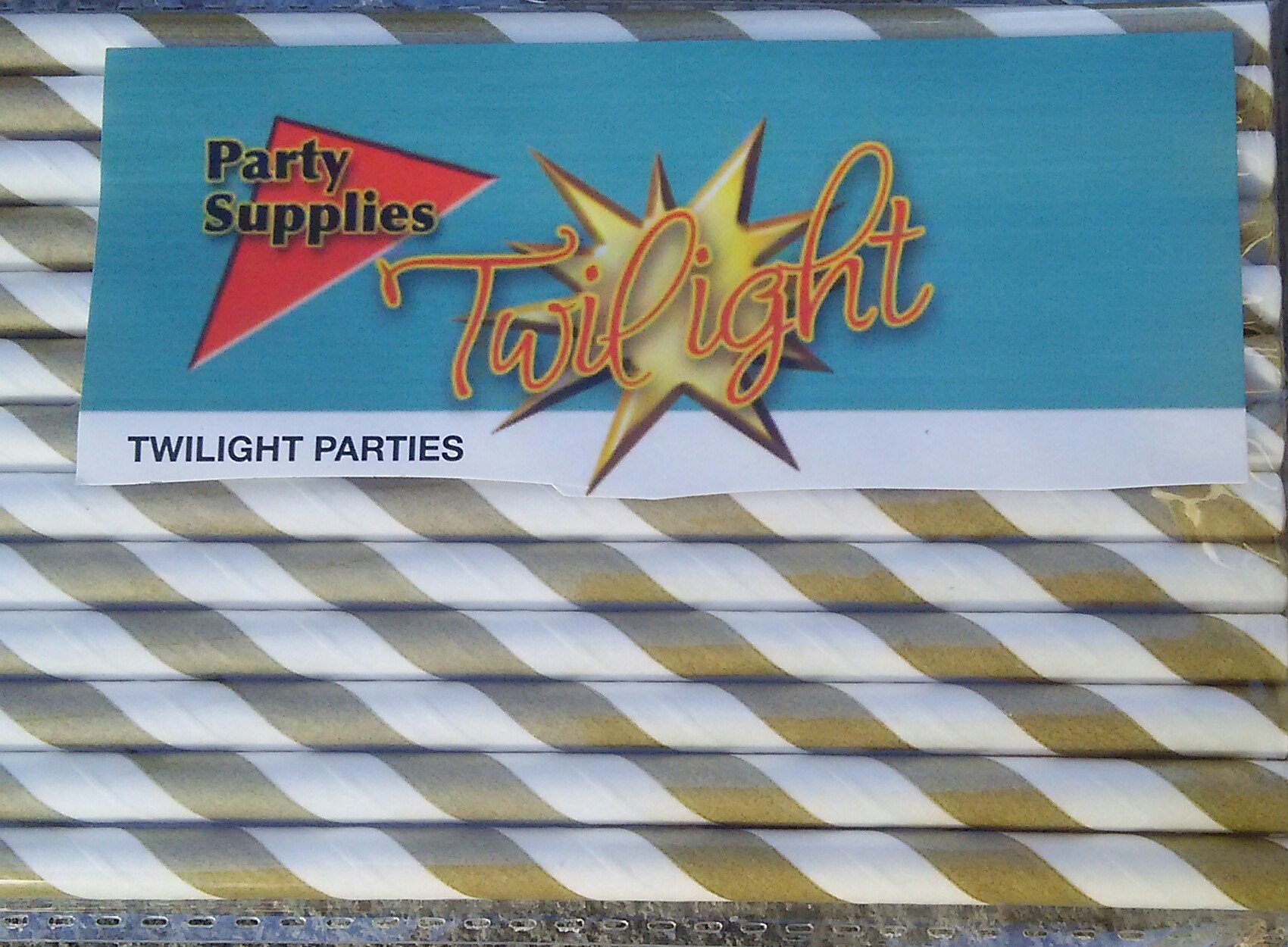 METALLIC GOLD, Vintage Paper Drinking Straws - HOLIDAY VALUE PACK - 4 Designs - 100 CT. by Twilight Parties