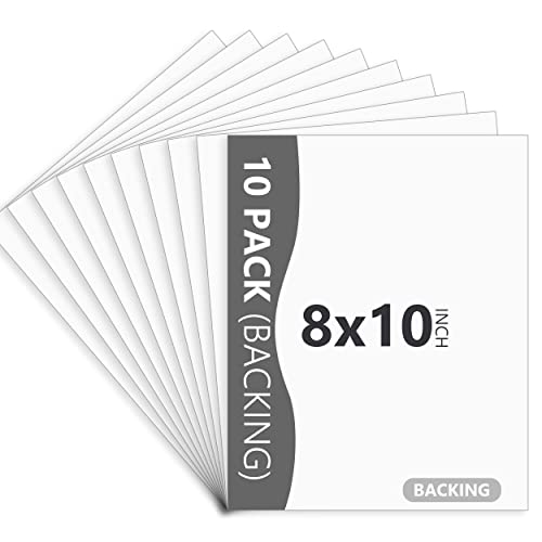 Somime 10-Pack White Uncut Picture Frame Backing Board,Acid Free 8x10 White Matte Picture Board for Photos