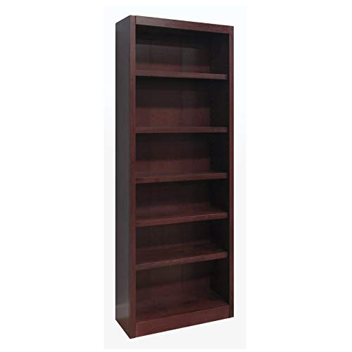 Traditional 84" Tall 6-Shelf Wood Bookcase in Espresso