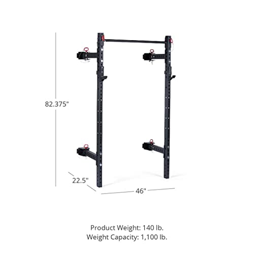 Titan Fitness T-3 Series 82-inch Wall Mounted Folding Power Rack, Space Savings Rack, Folds up to 5†from the Wall