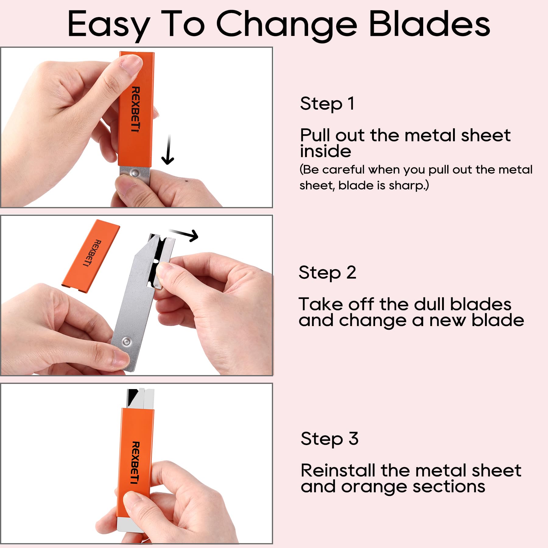 REXBETI 12 Pack Box Cutter, Retractable Cardboard Cutter, Handy Box Opener, More Sharp Single Edge Razor Blade Box Cutter Set for Packages Papers and Boxes, Antirust Utility Knife