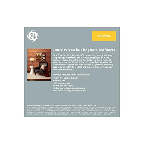 GE Classic 2-Pack 100 W Equivalent Dimmable Soft White A21 LED Light Fixture Light Bulb
