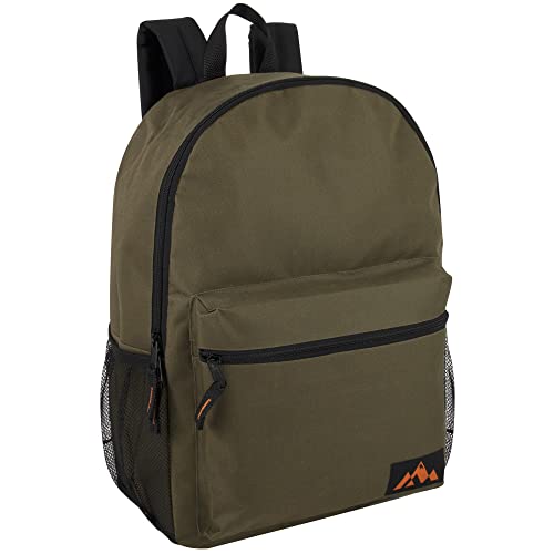 Trail maker 24 Pack Wholesale Backpacks for College, Adults, Sports 18 Inch Color Block Backpacks in Bulk