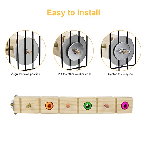 Parrot Bird Wood Perch Platform Corner Stand Shelf for Birds Budgie Parakeet Cockatiel Conure Cockatoo Macaw(F)