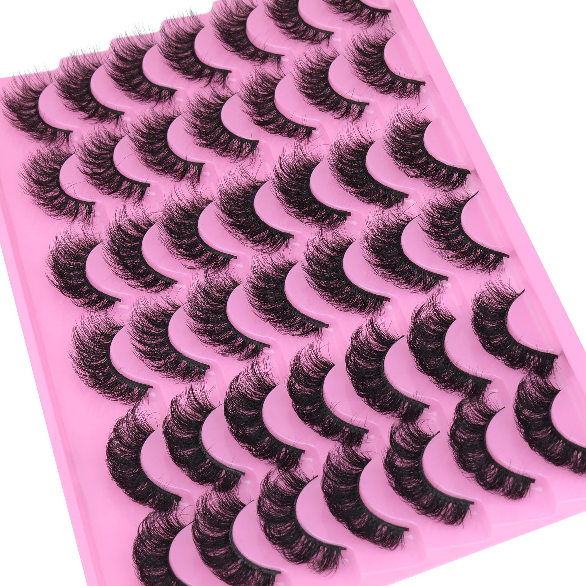 Natural False Eyelashes Mink Lashes Fluffy Wispy Cat Eye Lashes Pack 3 Styles 5D Lashes That Look Like Extensions by Geeneiya, 7 Pairs×3