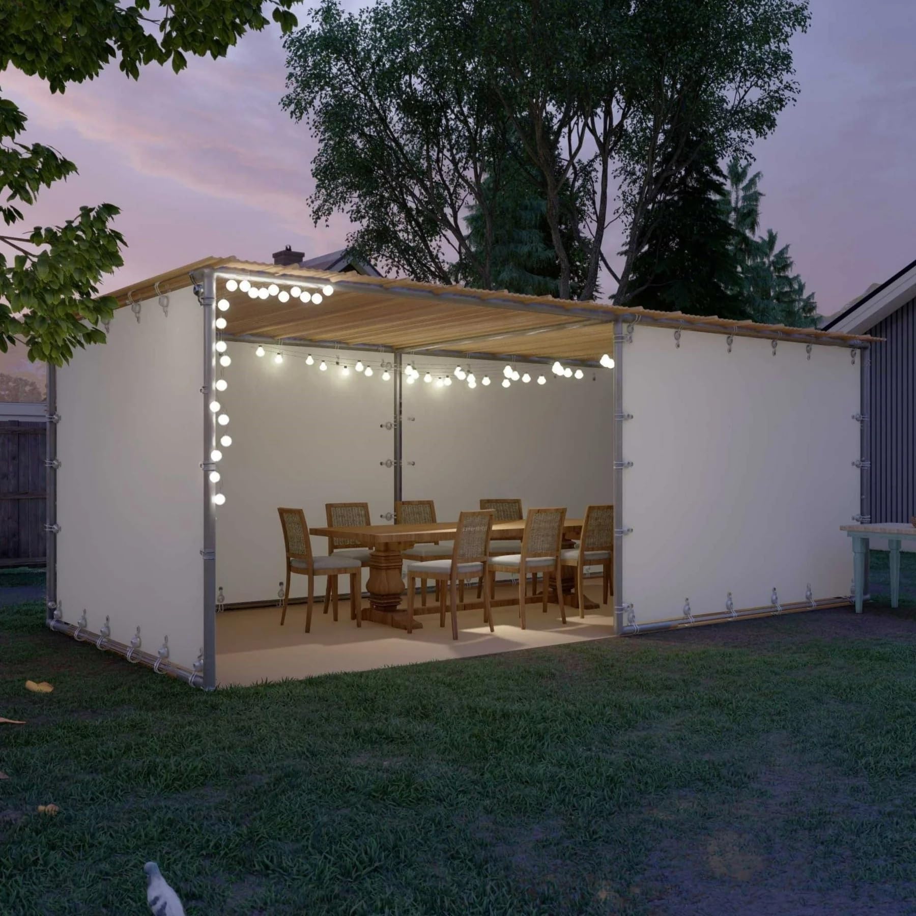 The Sukkah Store Sieger Sukkah - Sukkot, Canvas Walls for Cool Comfort, Easy Tool-Free Setup, Free Storage Bag (10x10 Feet)