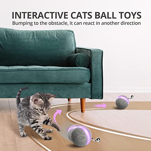 VANLYTPET Cat Automatic Toy : Interactive Cat Toys Ball with Bell Smart Cat Toys for Indoor Cat Kitten, Kitten Moving Bouncing Rolling Ball with Lights