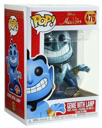 Funko Movies: Aladdin - Diamond Glitter Genie with Lamp Collectible Figure, Multicolor