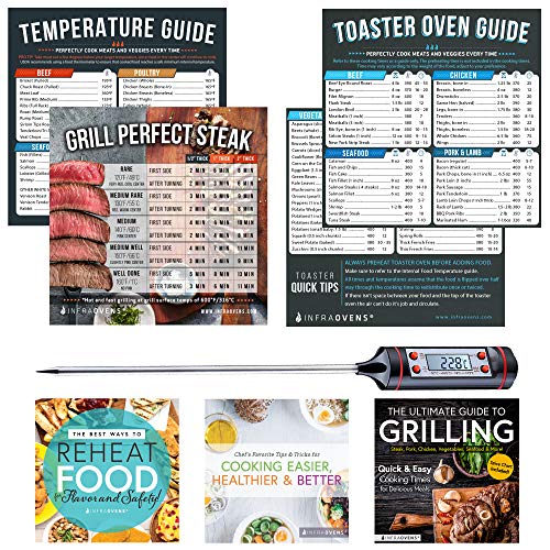 Toaster Ovens Countertop Magnetic Cheat Sheet Accessories Compatible with Cuisinart Air Fryer Toaster Oven, Breville, Emeril Air Fryer 360 Oven XL ā Baking Accessories with Meat Thermometer