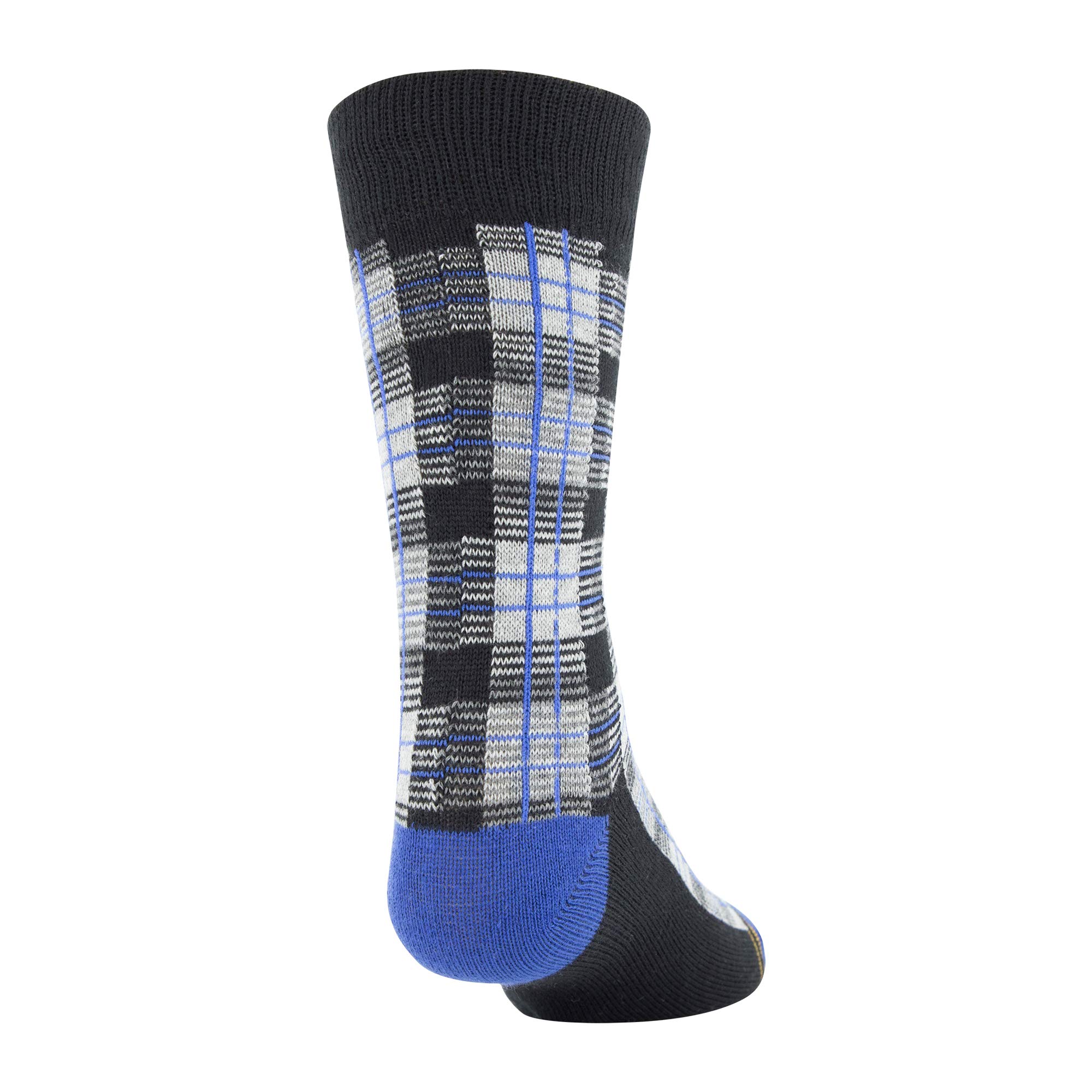 Gold Toe Boys Total Package Crew Socks, 6-Pairs, Black/Royal/Grey, Youth Large