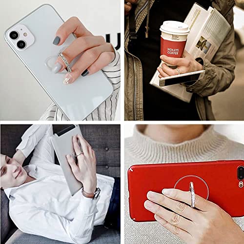 Transparent Clear Cell Phone Ring Grips Holder for Apple iPhone Samsung Galaxy, Finger Ring Stand for Smartphones Tablets Cases(4 Pack£©