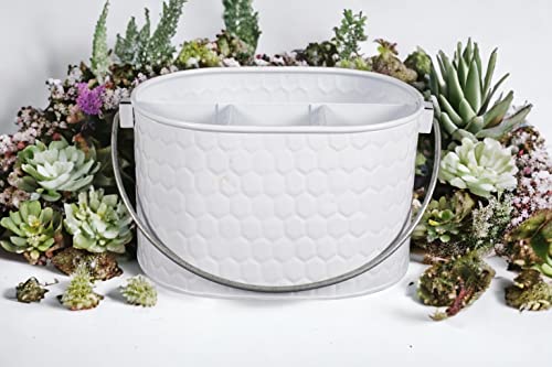 utensil caddy for parties, utensil caddy for countertop, kitchen utensil caddy, plate and utensil caddy - picnic utensil caddy, kitchen utensil caddy for countertop - 10 Inches (Snow White)