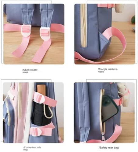 TOAOSET Kawaii Backpack 5Pcs Set Lightweight aesthetic backpack,Teens laptop computer cute backpacks for girls (girls backpack,one size)