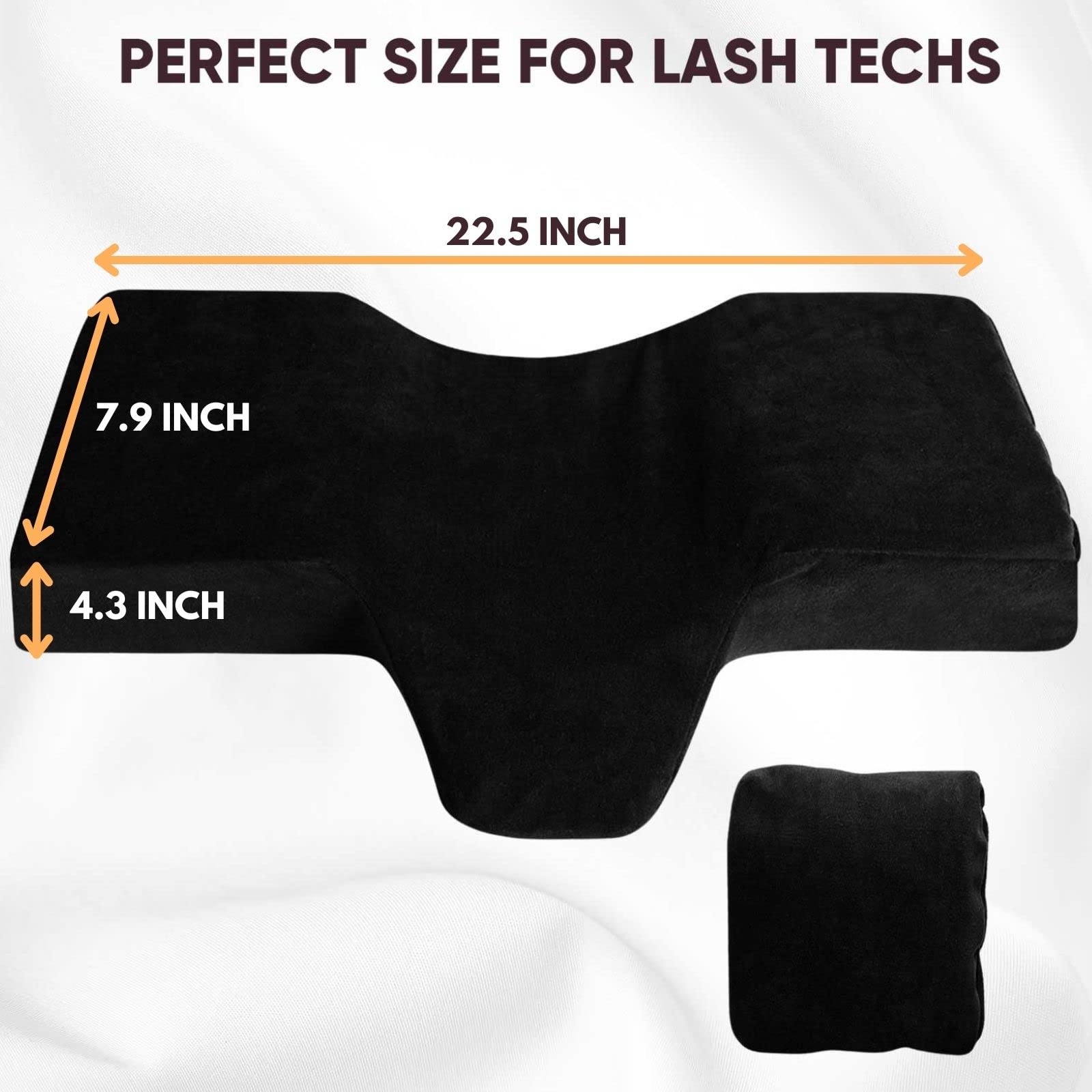 Navizam Lash Pillow for Lash Extensions, Memory Foam Eyelash Extension Pillow with Extra Pillow Case, Ergonomic Neck Pillow