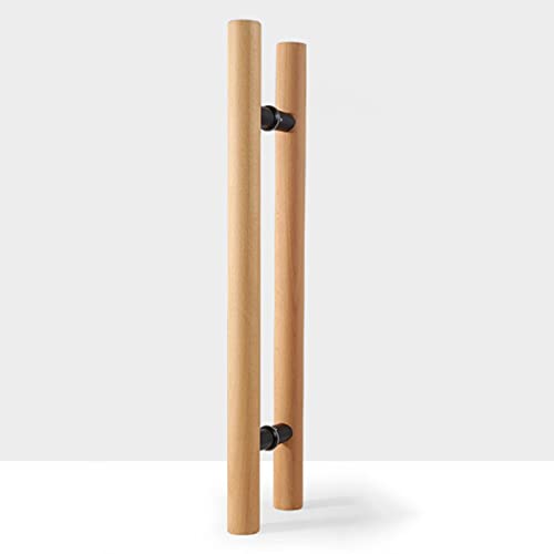 SUCHETA Modern Wooden Push/Pull Sliding Door Handle,Entryway Barn Bathroom Double Sided Door Konb,for Interior/Exterior Glass Door Shower Door (Size: 60cm/24inch,Style: Style1)