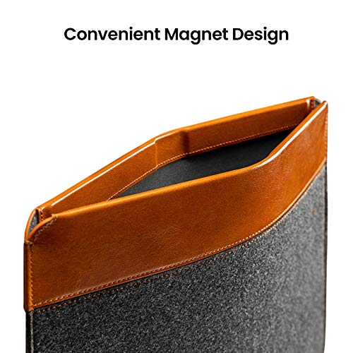 tomtoc Felt & PU Leather Laptop Sleeve for 13-inch MacBook Air M2/A2681 M1/A2337 2022-2018, 13 Inch MacBook Pro M2/A2686 M1/A2338 2022-2016, Surface Pro 9/8/X/7+/7/6/5, Ultra-Slim Accessory Case