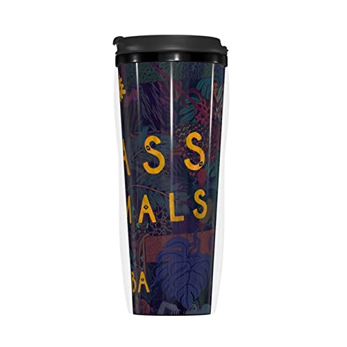 LOREBUTY Glass Band Animals Coffee Mug With Lids 12oz Insulated Car Mugs Double Wall Vacuum Reusable Travel Coffee Cup For Hot/Ice Drinks Coffee Teas
