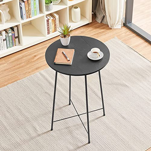 VECELO Round Bar Table, Classic Bistro Pub Furniture,Small Spaces Saving for Dining Room Breakfast,Coffee, Easy to Assemble, Black