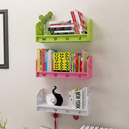 PIBM Stylish Simplicity Shelf Wall Mounted Floating Rack Shelves Storage Bedroom Books Creative,4 Sizes,3 Colors Avaliable, White , 50X20X16cm
