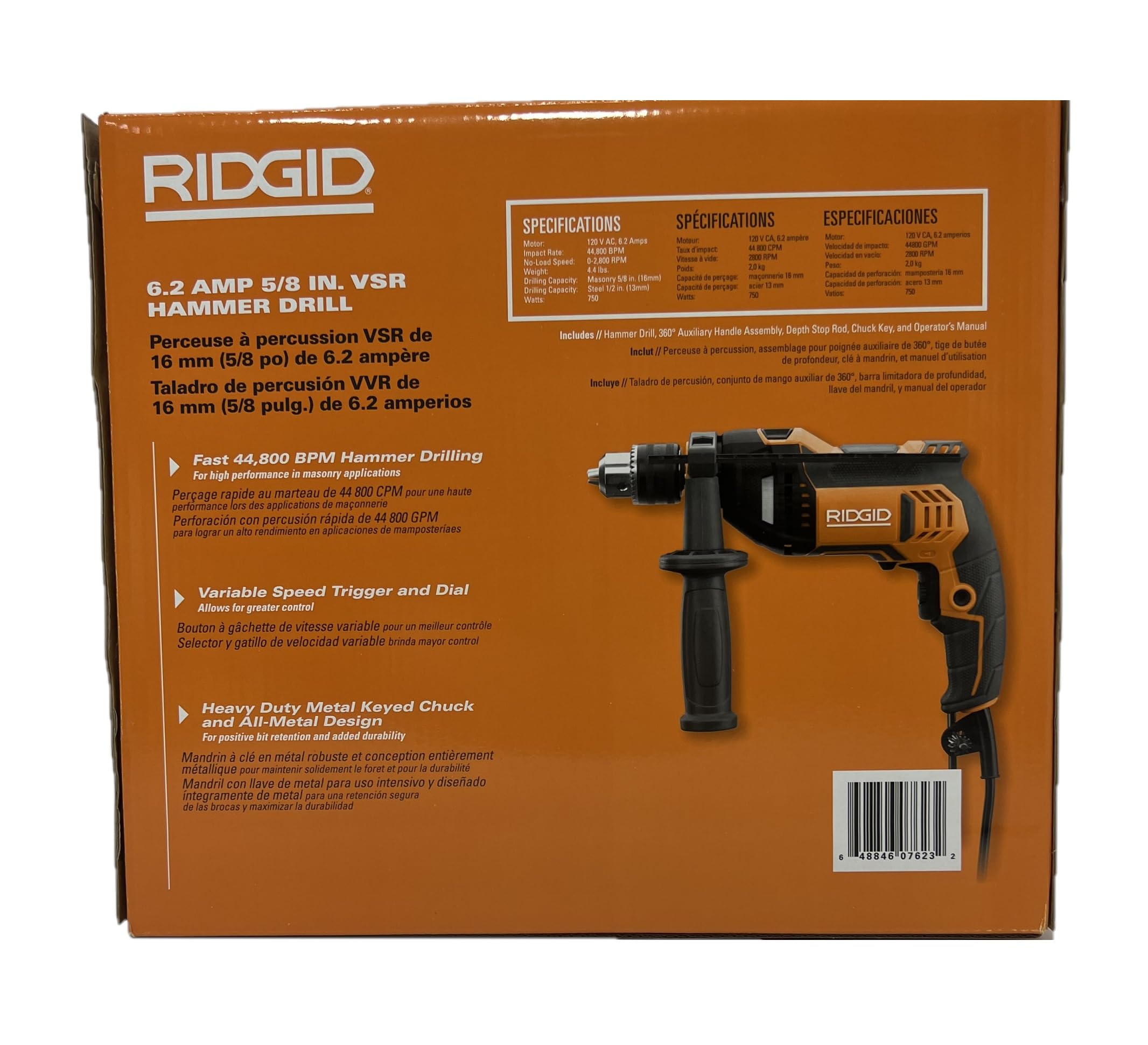 RIDGID 5/8" VSR Hammer Drill R5001 (Bulk Packaged)