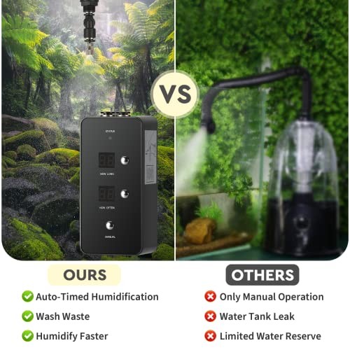 Reptile Humidifiers,Humidity Controller for Reptile Terrariums,Vivarium Automatic Misting System for Snake/Herpes Chameleon/Lizard/Turtle/Frog