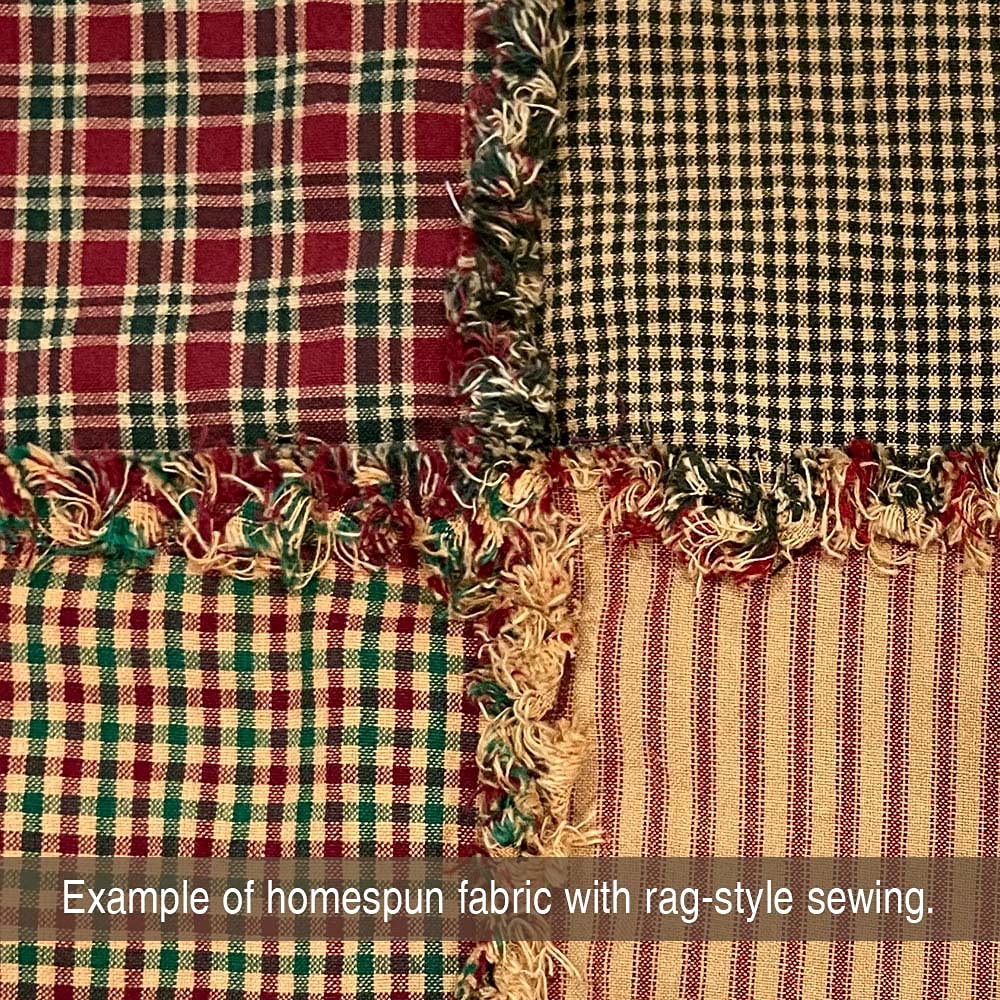 Timber Green 2 Cotton Homespun Plaid Fabric by JCS - Sold by The Yard