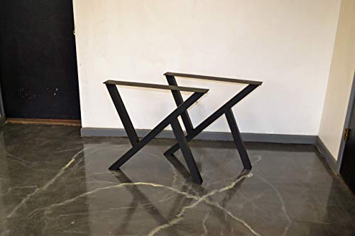 Metal Table Legs, Offset X-Frame Style - Any Size and Color