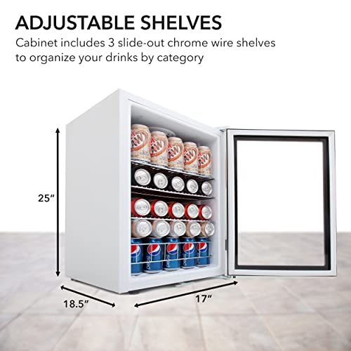 Whynter BR-091WS, 90 Can Capacity Stainless Steel Beverage Refrigerator with Lock, White