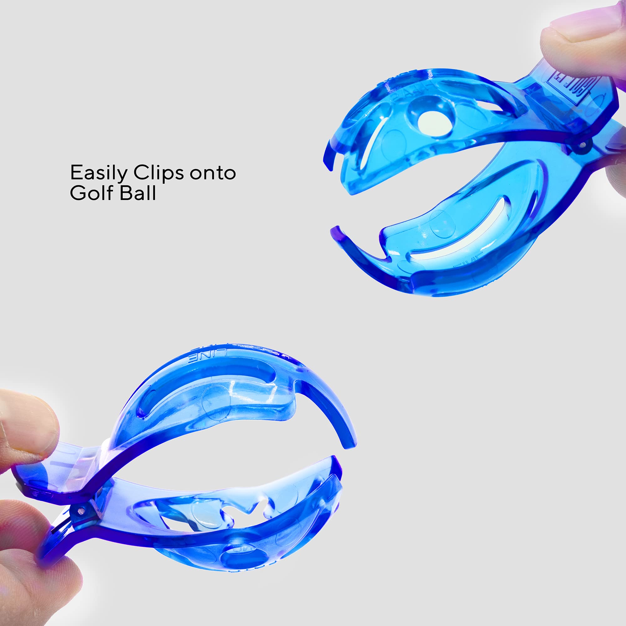 Golf-EZ TRI-LINE Golf Ball Alignment Kit with Hat Clip Ball Marker and Carry Case | Swing Path Arrows & Ball Identifiers (Blue)