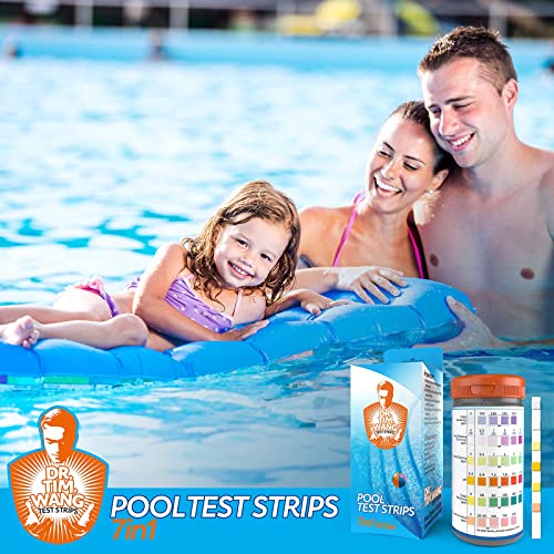 Pool and Hot Tub Test Strips - Medical-Grade Precision 3-1 4-1 7-1 Pool Test Kit - Testing pH, Free Chlorine(Bromine), Total Alkalinity & Cyanuric Acid and So on - Pool Water Test Kit