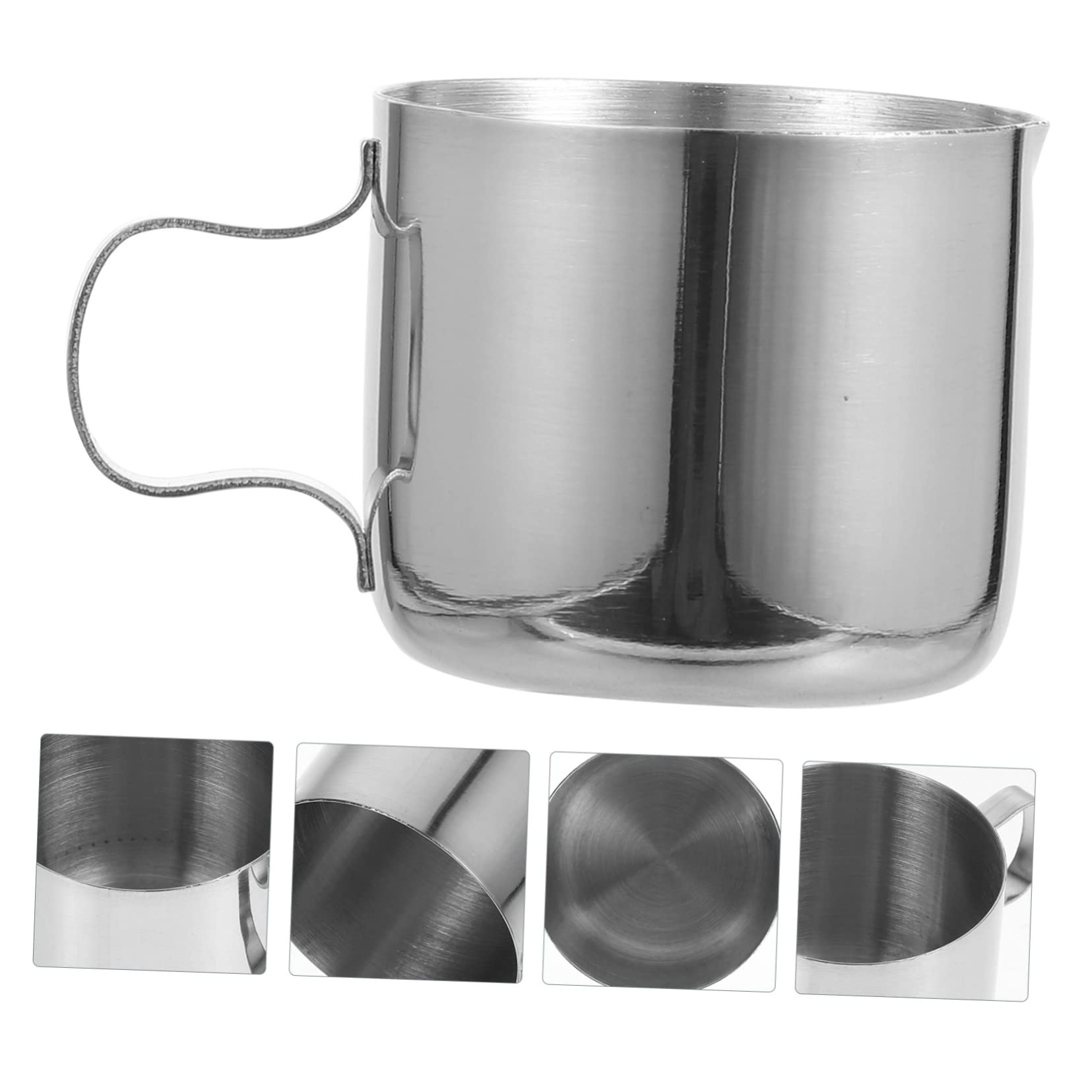 SHOWERORO 1pc Latte Coffee Cup Coffee Espresso Mini Coffee Pot Milk Frother Cup Espresso Steaming Pitchers Milk Frothing Cup Espresso Coffee Small Milk Cup Milk Tea Stainless Steel