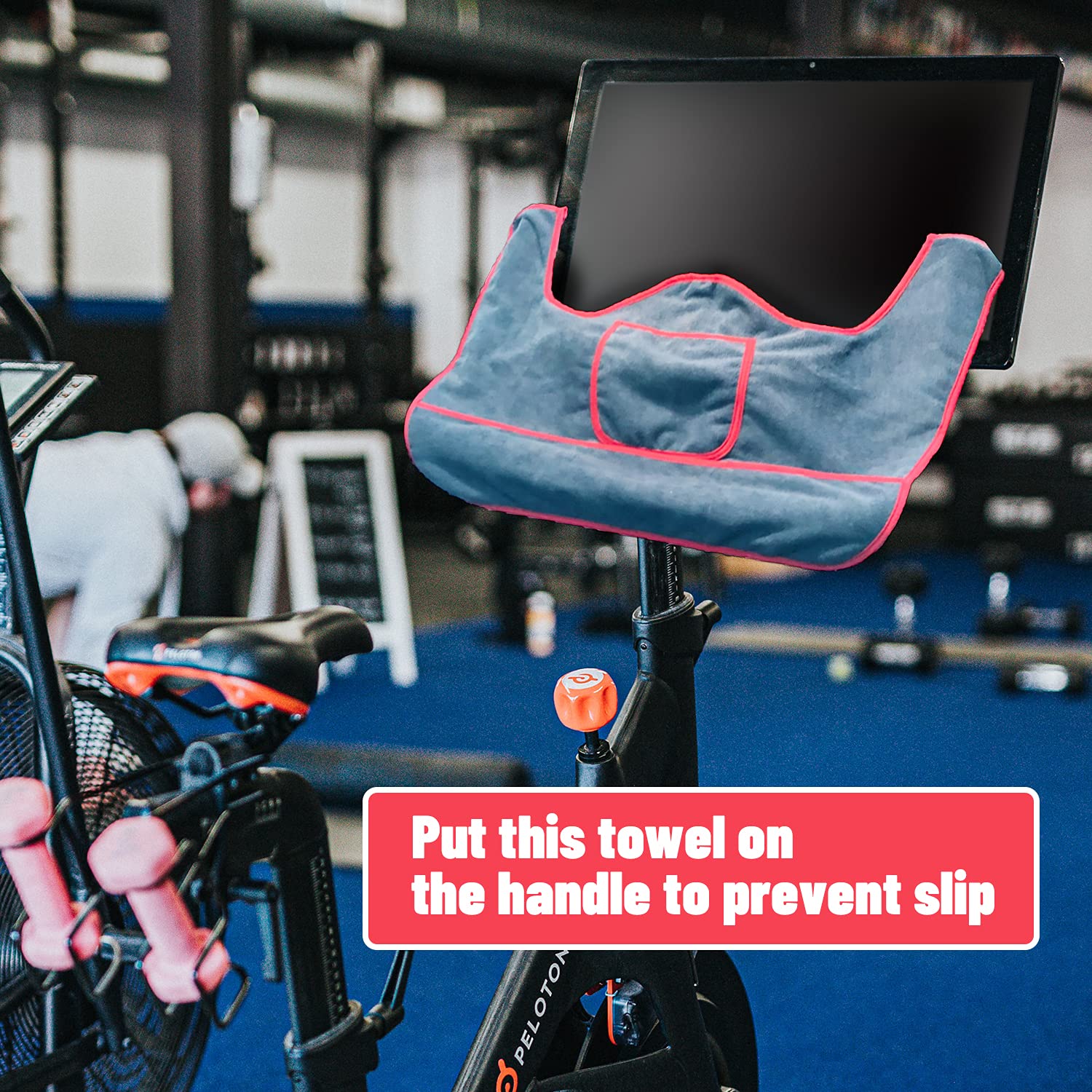 Gofeel Peloton Handlebar Towel, Super-absorbent Anti-Slippery Spin Towel, Quick-drying to Keep Your Handlebar and Face Always Dry for Peloton Spin Bike (Navy)