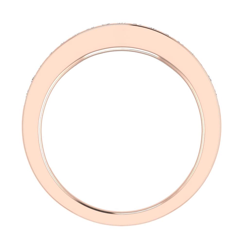 Glitz Design Diamond Wedding Band matching to Princess Cut Quad illusion wedding ring 14K Rose Gold 0.40 carat (RS 85)