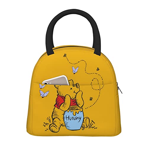 koiidisa Cute Cartoon Bear Lunch Box Large Capacity Insulated Lunch Bag for Women Picnic Lunch Bags