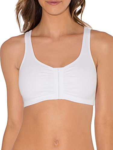 Fruit of the Loom womens Front Close Builtup 3-pack (One Set Pads) Sports Bra, Black/White/Heather Grey 3-pack, 42 US