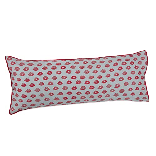 Novogratz By Utica Painted Lips Body Pillow, 20x48, Red
