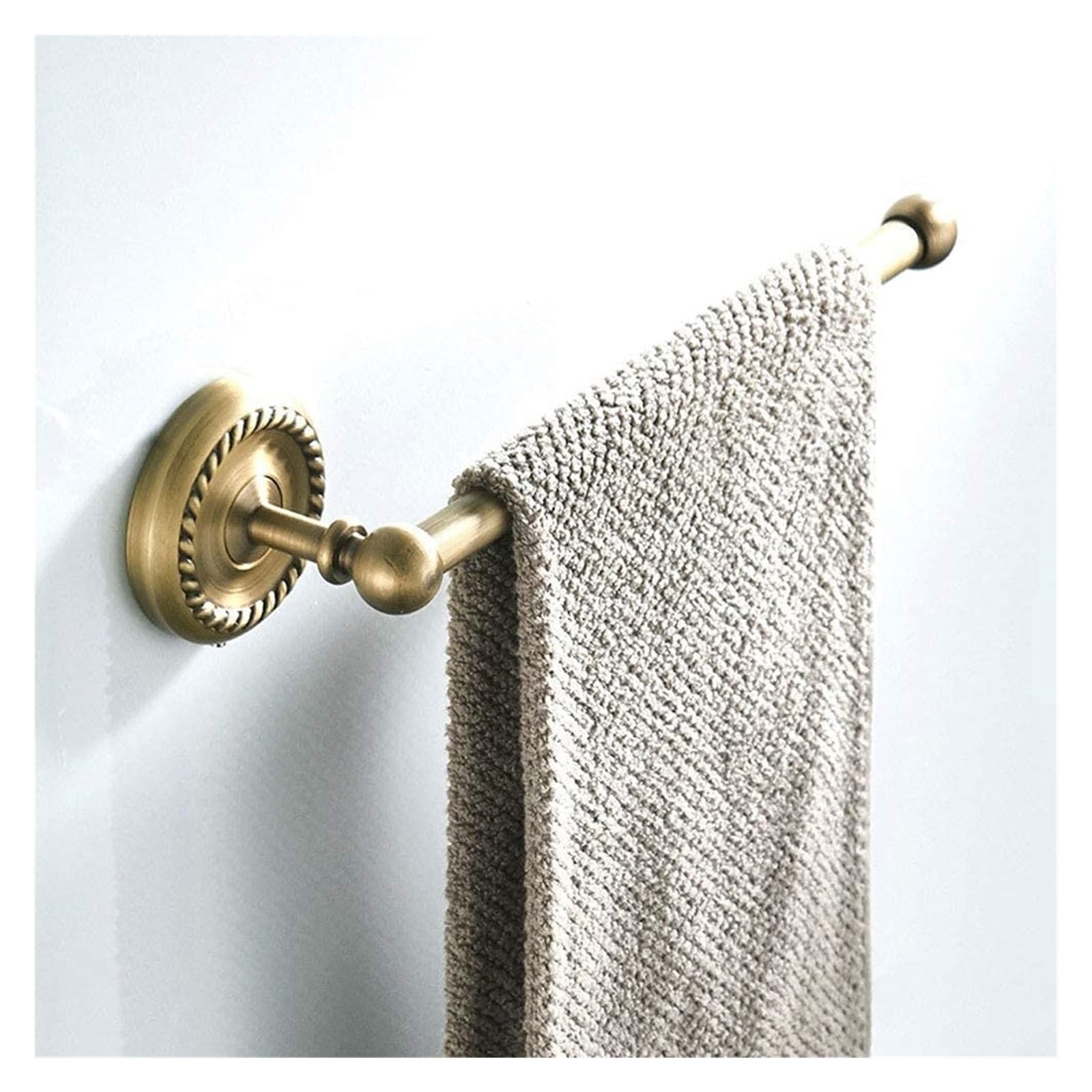 Towel Rack Single Towel Bar Retro Wall Mount Towel Rack Simple European Style Antique Brass Towel Rail for Bathroom Kitchen Home Decoration