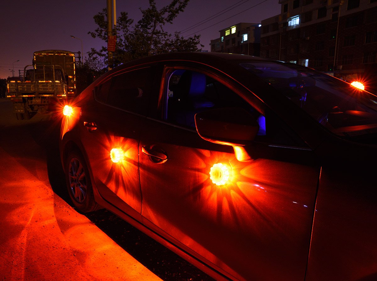 goofy LED Safety Flares Kit for Road Emergency Warning Flashing Signal Reflectors, for Car Motorcycle Boat,6 Pack