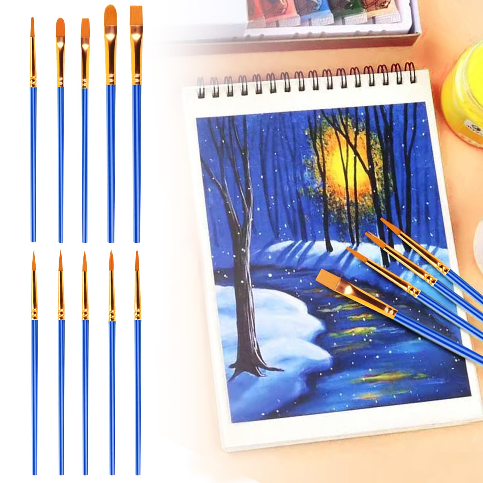Paint Brushes Set 20pcs, Art Brushes, Paint Brushes, Paint Brush, Paint Brushes for Kids, Watercolor Brushes, Acrylic Paint Brushes, Paint Brushes for Acrylic Painting, Drawing and Art Supplies