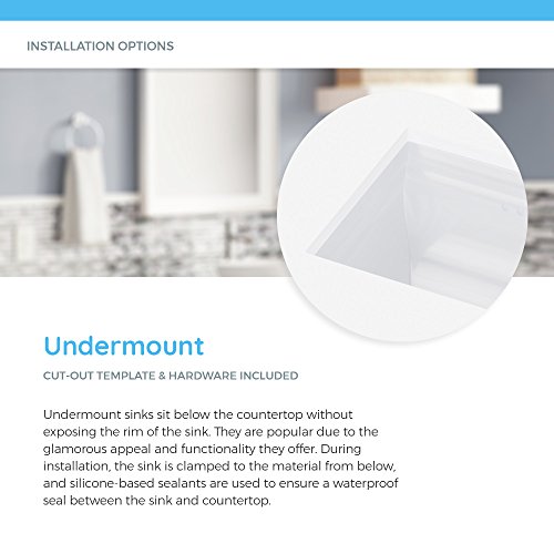 MR Direct u1913-w Sink Undermount Porcelain Bathroom White