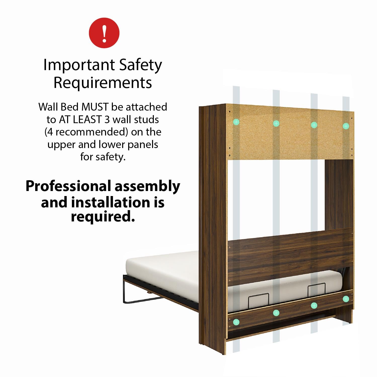 REALROOMS Halstead Multi-Functional Queen Size Fold-Out Murphy Bed with 2 Side Desk Storage Cabinets and Slide-Out Vanity Drawers for Bedroom or Guest Room, Ivory Oak