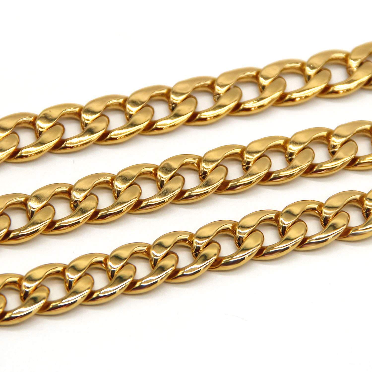 Gold Chain, 24" Gold Necklace, Fake Gold Chain for Men, Feel Real Solid 18k Gold Plated Fake Chain Necklace 24 Inch 10MM
