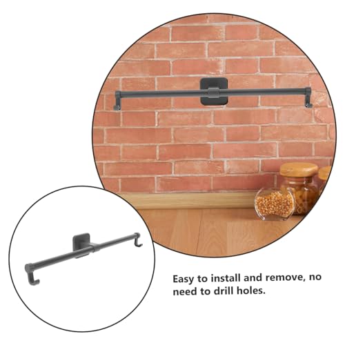 Retractable Towel Rack Cupboard Door Bar Towel Holder for Bathroom Bath Towel Holder Towel Shelf Towel Hanger for Bathroom Towel Rack with Hook Towel Bar Towel Holders Grey Plastic Veemoon