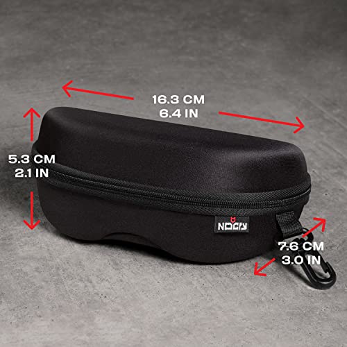 NoCry Safety Glasses with Clear Anti Fog Scratch Resistant, UV Protection & Storage Case for Safety Glasses with Felt Lining, Reinforced Zipper and Handy Belt Clip