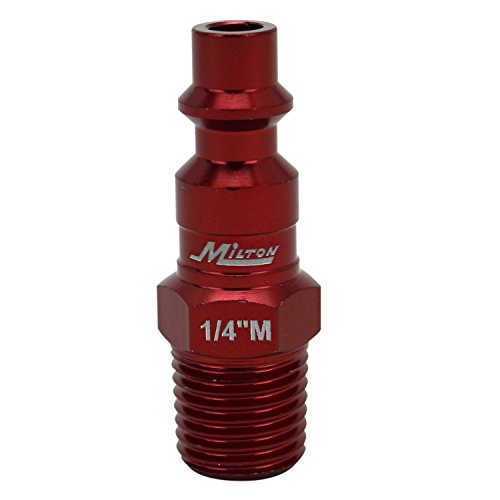 Milton 727MC-20 ColorFit Plugs, M-Style Red, 1/4" NPT Male, Box of 20